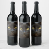 Black cat wine label | Zazzle