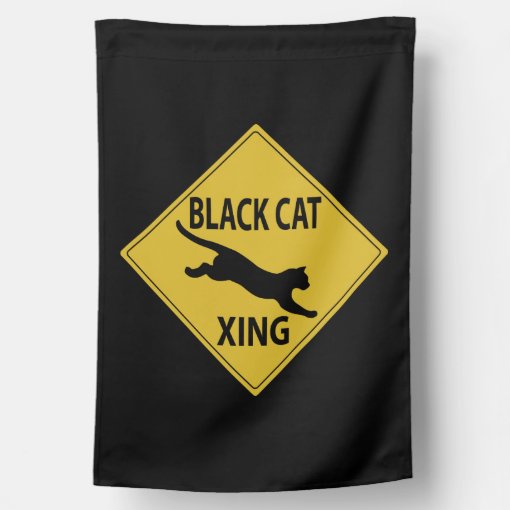 Black Cat XING House Flag | Zazzle