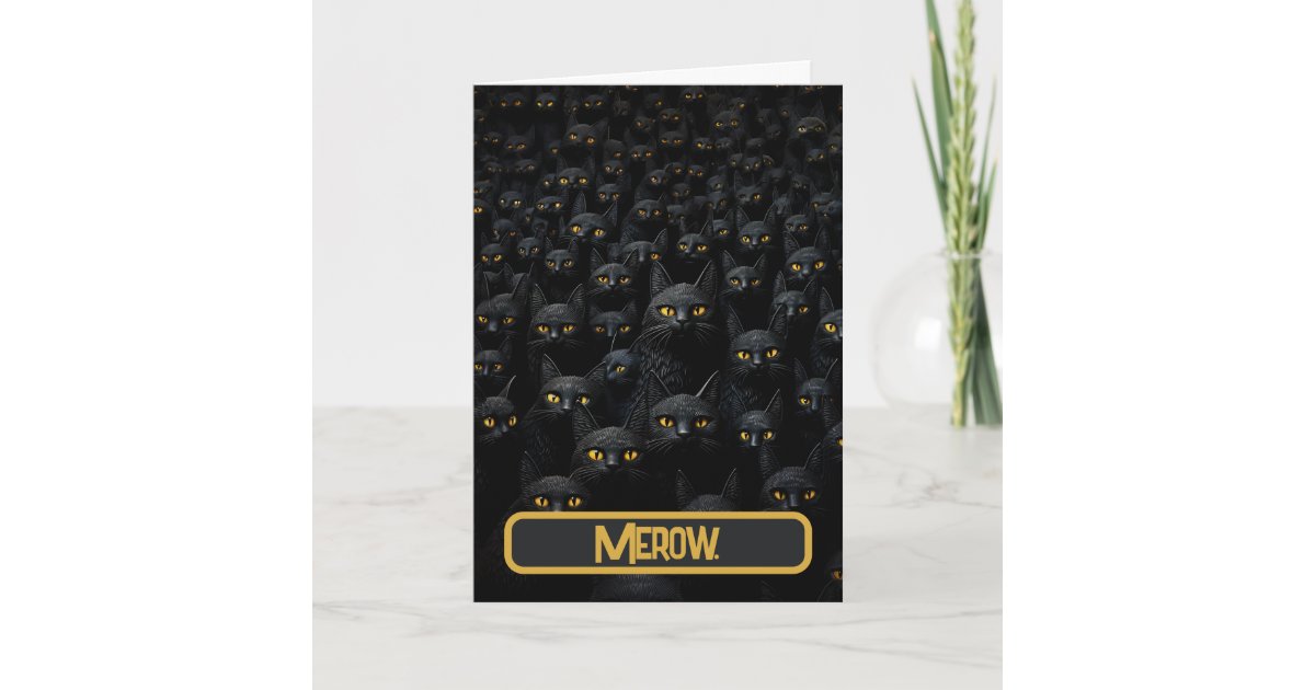 Black Cats in Stereogram Card | Zazzle