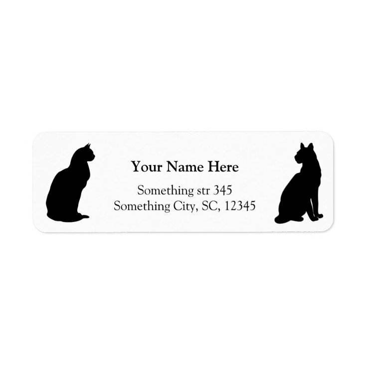 Black cats silhouette custom address labels | Zazzle