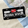 Black Certified Scuba Diver License Plate | Zazzle