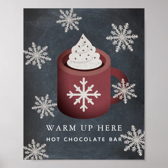 Black Chalkboard Hot Chocolate Bar Sign | Zazzle