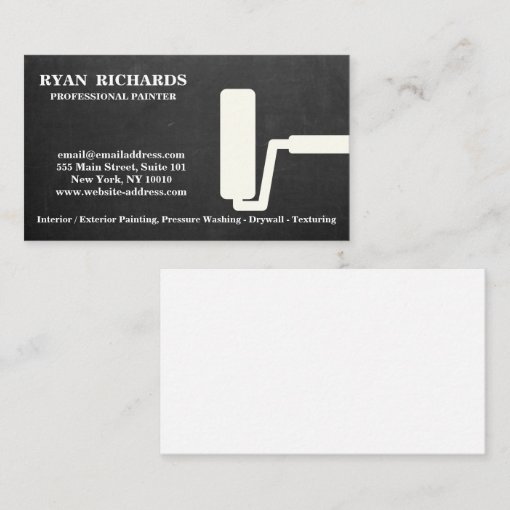 Black Chalkboard House Painting Business Card | Zazzle