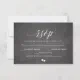 Black Chalkboard Wedding RSVP Script Response Card | Zazzle