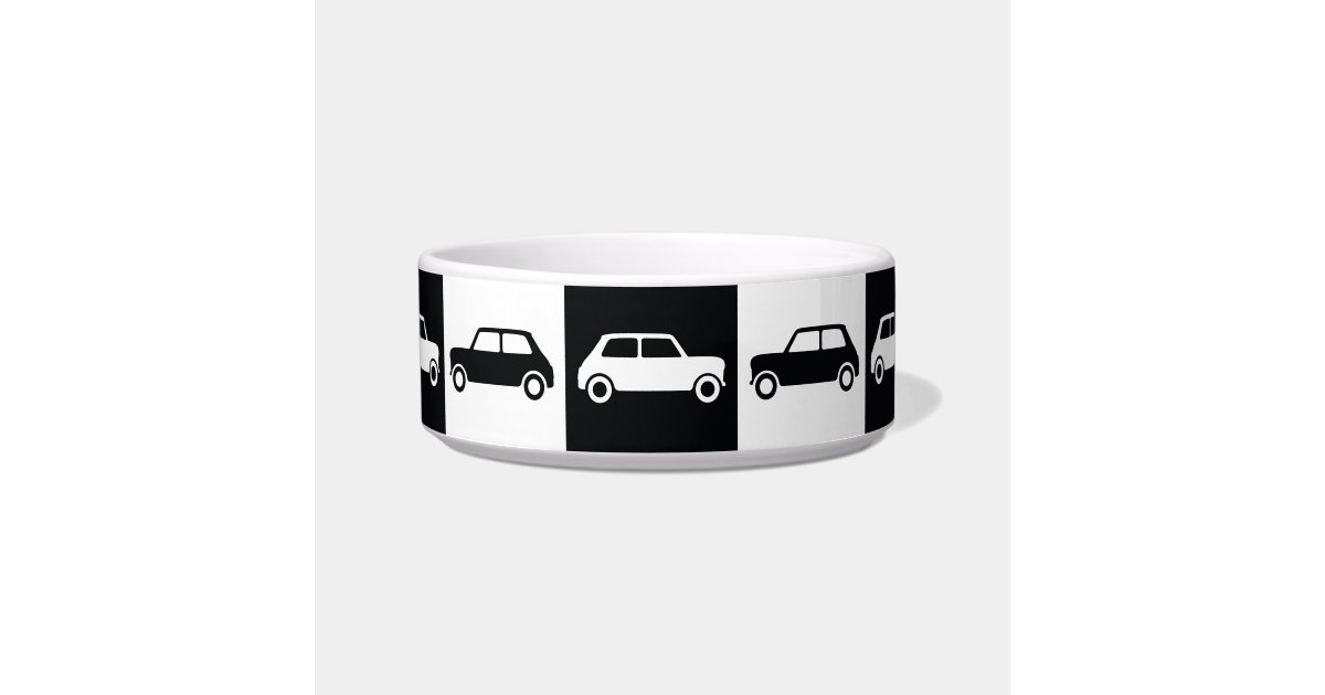 Black Checkerboard Mini Cooper Bowl | Zazzle