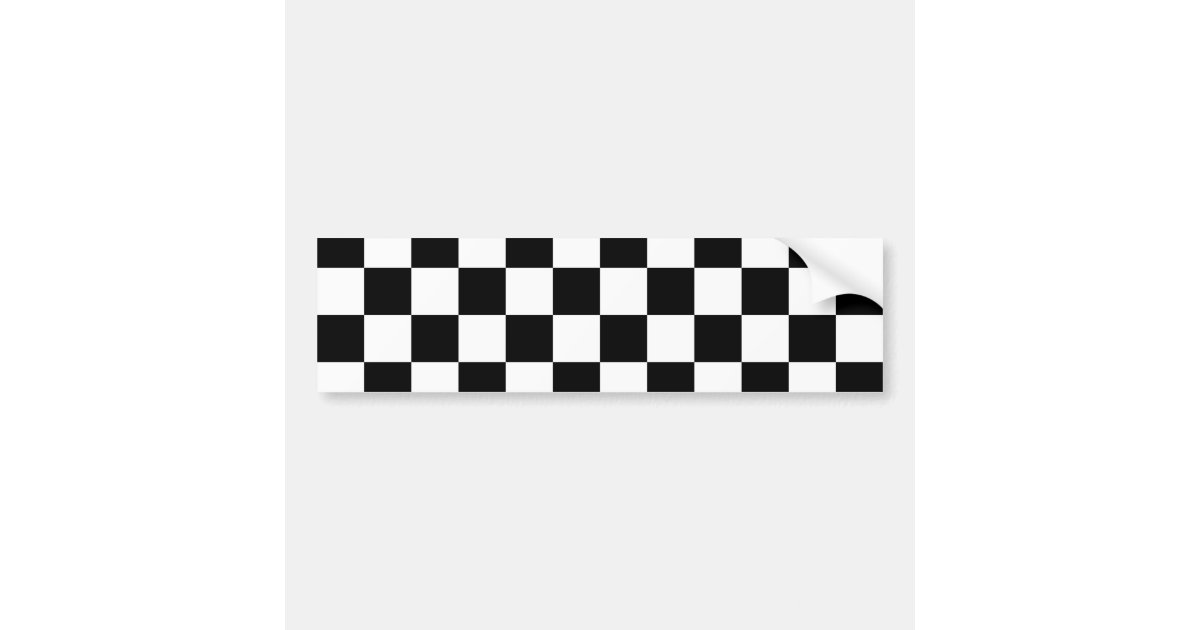Black Checkerboard Pattern Bumper Sticker | Zazzle