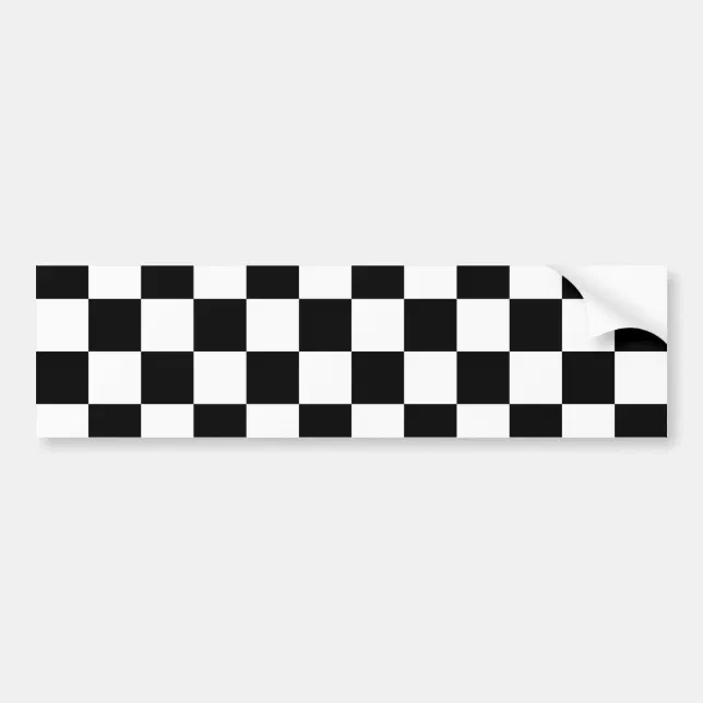 Black Checkerboard Pattern Bumper Sticker | Zazzle
