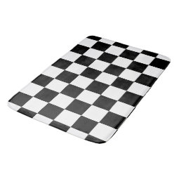 Black Checkered Bath Mat | Zazzle