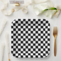 Black Checkered Paper Plates | Zazzle