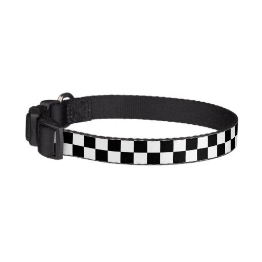 Black Checkered Pet Collar | Zazzle