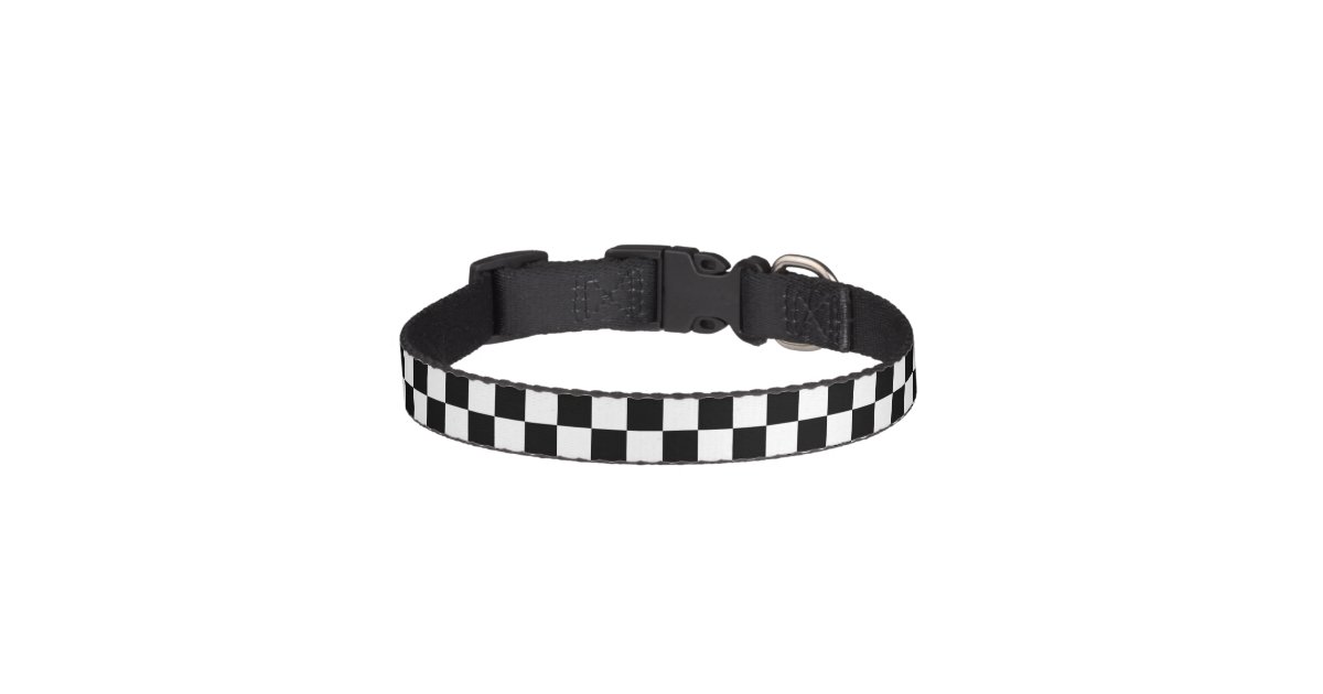 Black Checkered Pet Collar | Zazzle