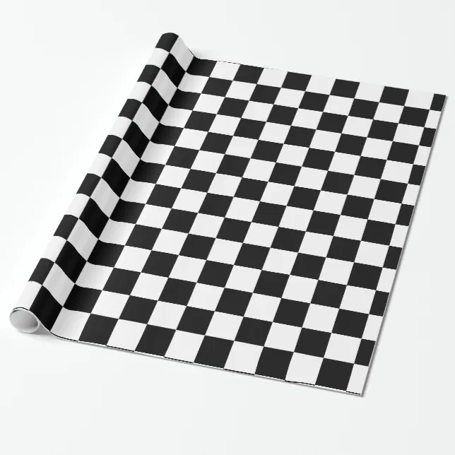 Black Checkered Wrapping Paper | Zazzle