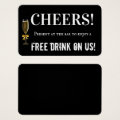 Black Cheers Wedding Bar Drink Voucher Ticket | Zazzle
