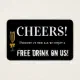 Black Cheers Wedding Bar Drink Voucher Ticket | Zazzle