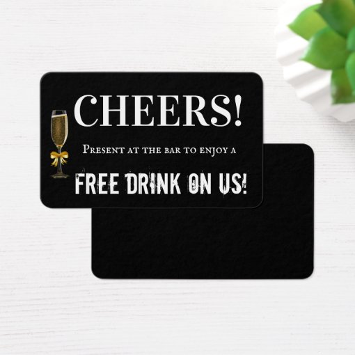 Black Cheers Wedding Bar Drink Voucher Ticket | Zazzle