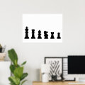 Black chess pieces on white poster | Zazzle