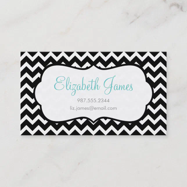Black Chevron Business Card | Zazzle
