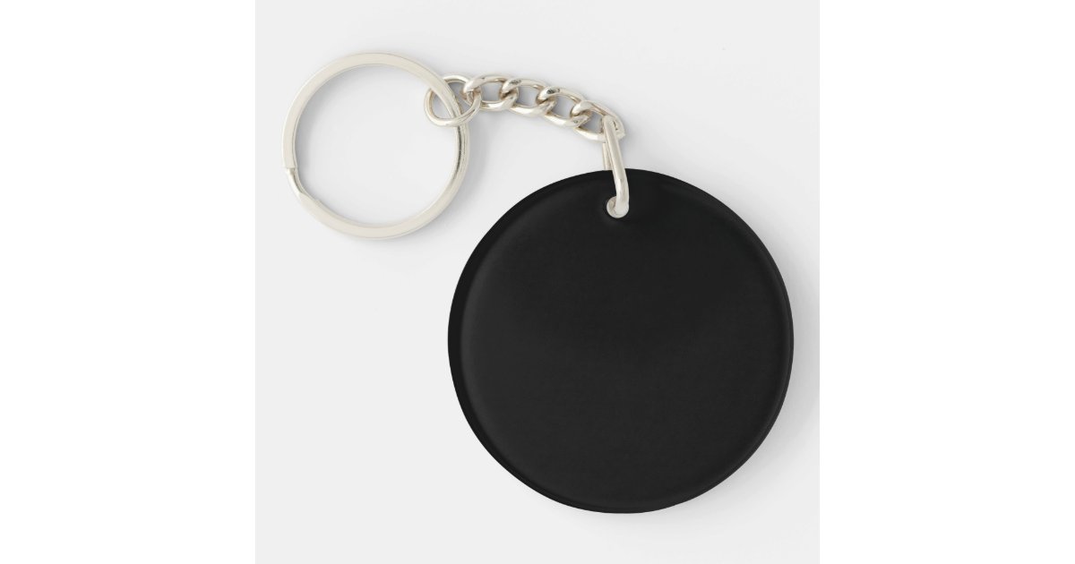 Black Circle Acrylic Keychain | Zazzle