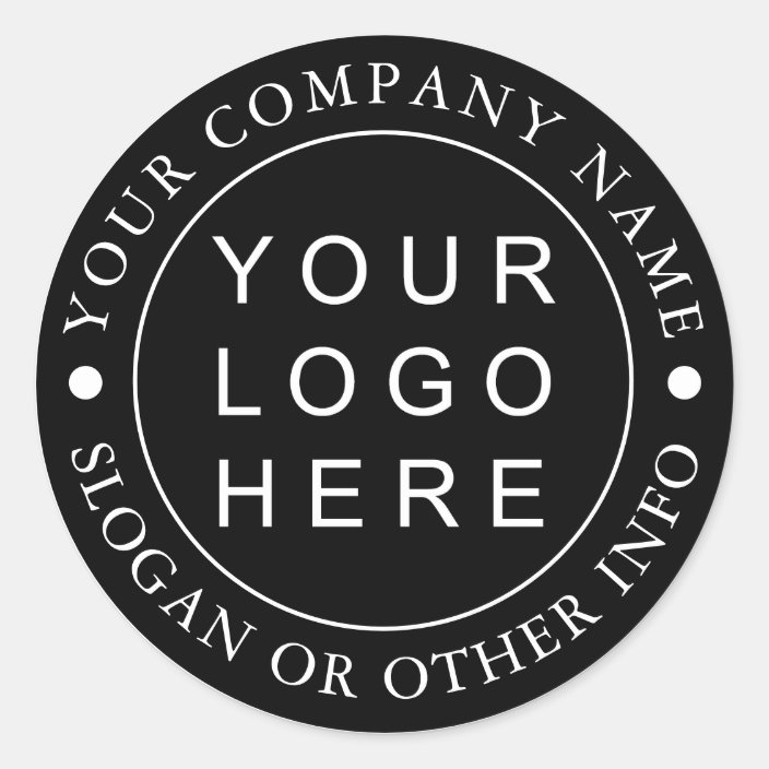 Black Circle Business Logo Custom Classic Round Sticker | Zazzle.com