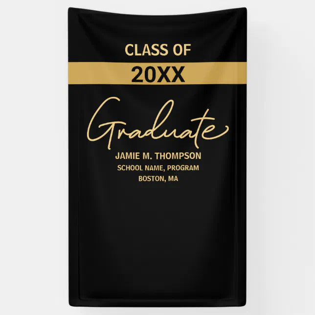 Black Class Year Graduate graduation Banner | Zazzle