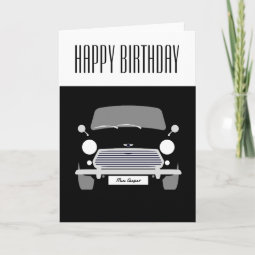 Black Classic Mini Cooper Card | Zazzle
