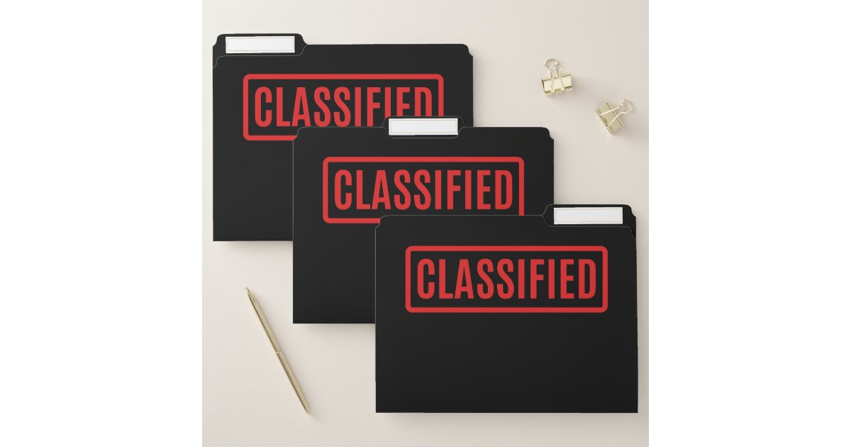 Black Classified File Folder | Zazzle