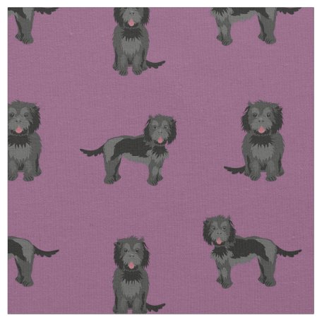 Black cockapoo dog vintage florals turquoise fabric | Zazzle