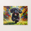 Black Cockapoo Dog Portrait Acrylic Art Print Dog Jigsaw Puzzle | Zazzle