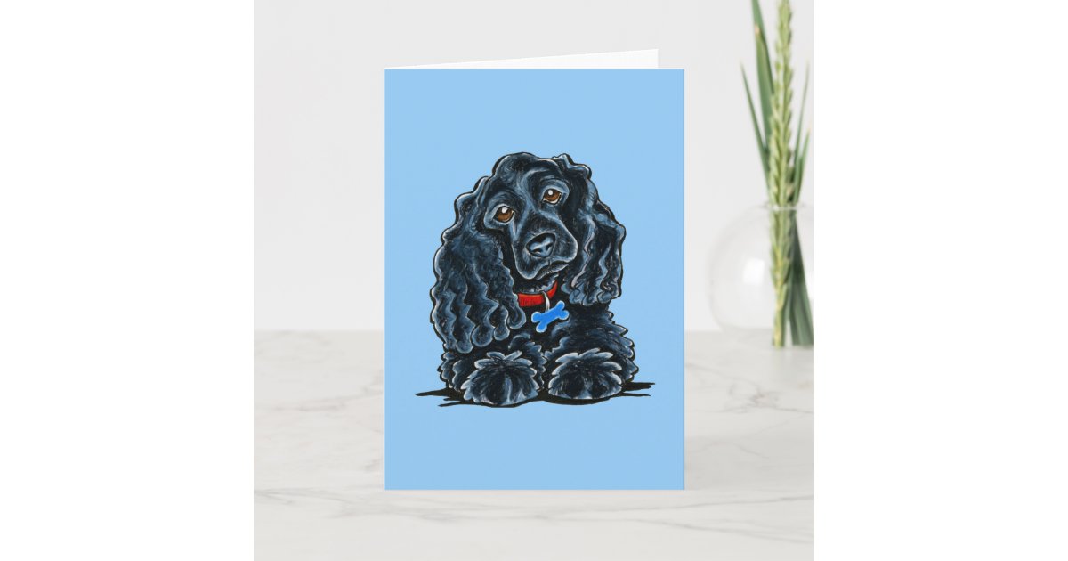 Black Cocker Spaniel Fitz Card | Zazzle