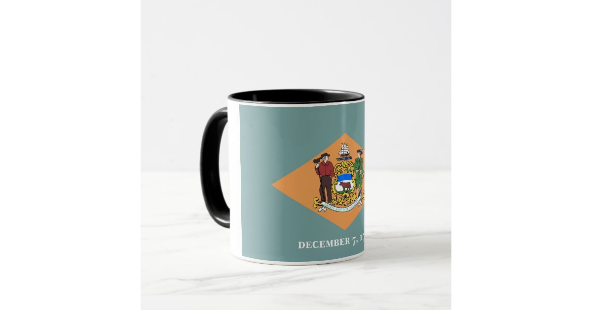 Black Combo Mug with flag of Delaware, USA | Zazzle