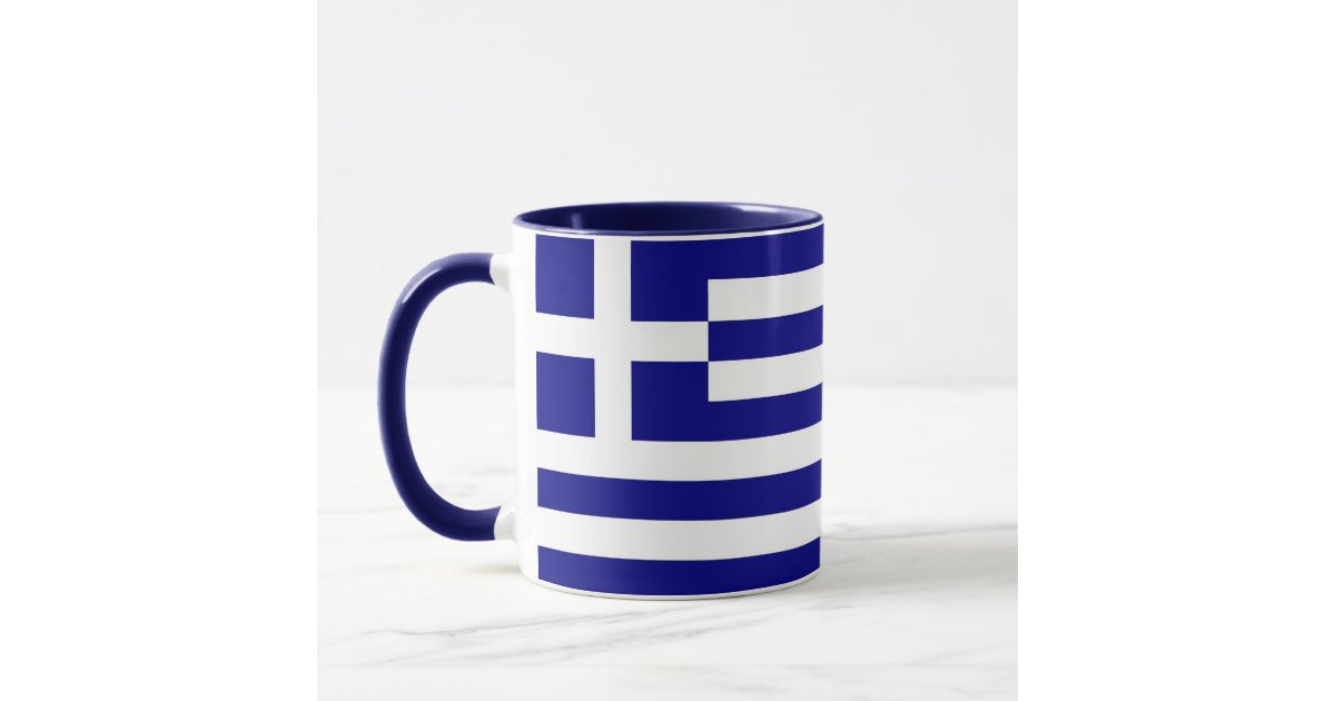 Black Combo Mug with flag of Greece | Zazzle
