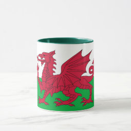 Black Combo Mug with flag of Wales, UK | Zazzle