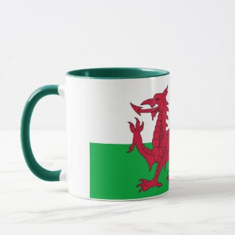 Black Combo Mug with flag of Wales, UK | Zazzle