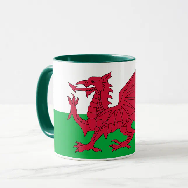 Black Combo Mug with flag of Wales, UK | Zazzle
