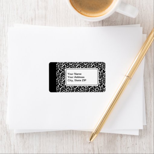 Black Composition Notebook Label | Zazzle