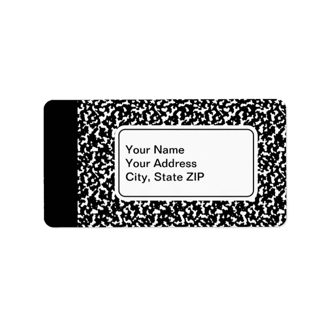 Black Composition Notebook Label | Zazzle