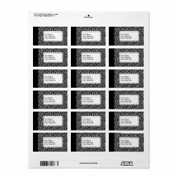 Black Composition Notebook Label | Zazzle
