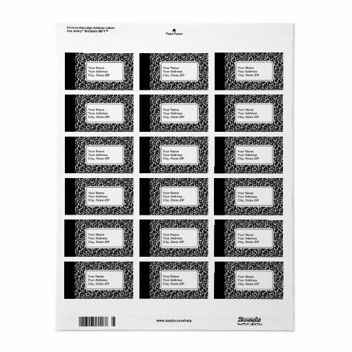Black Composition Notebook Label | Zazzle