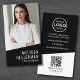 Black Contemporary Photo QR Code Logo Vertical Business Card | Zazzle