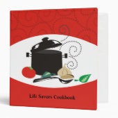 black cooking pot spoon herbs recipe binder | Zazzle