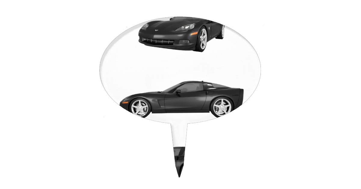 Black Corvette Cake Topper | Zazzle