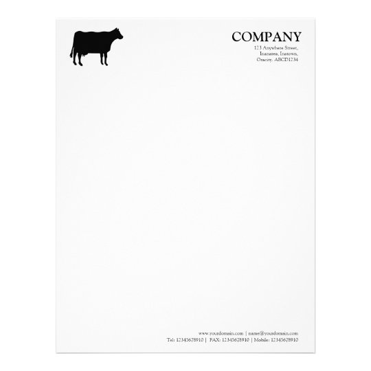 Black Cow - White Letterhead | Zazzle.com