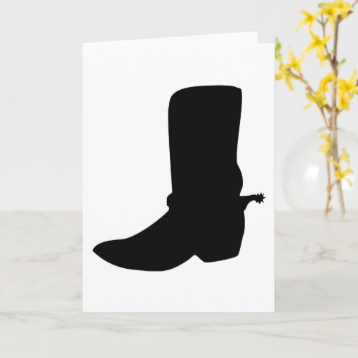 Black Cowboy Boot with Spurs Card | Zazzle