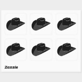 Black cowboy hat square sticker | Zazzle
