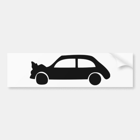 black crash car icon bumper sticker | Zazzle.com