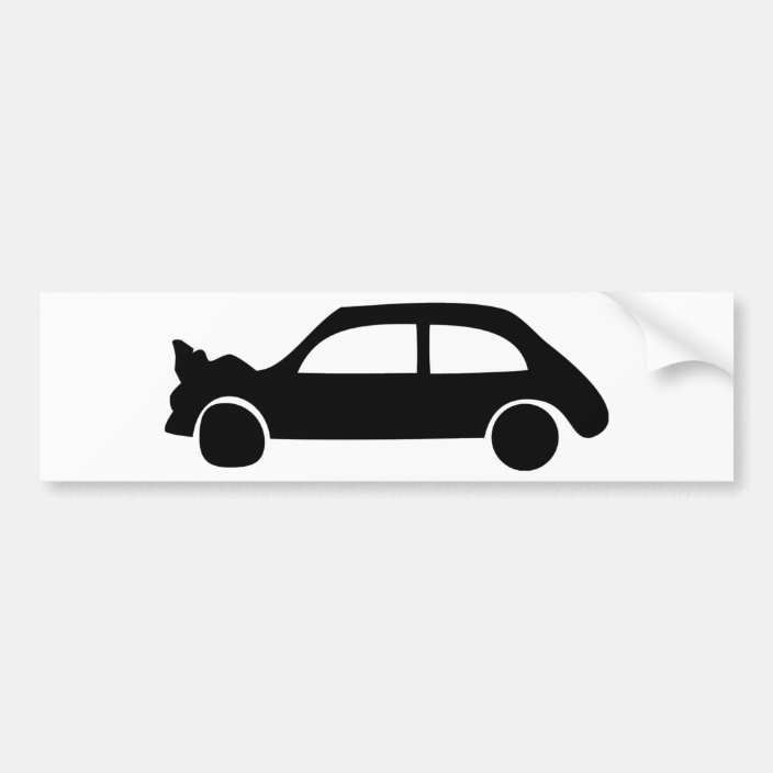black crash car icon bumper sticker | Zazzle