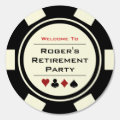 Black Cream Poker Chip Welcome Retirement Party Sign | Zazzle