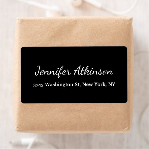 Black Creative Handwriting Plain Simple Label | Zazzle