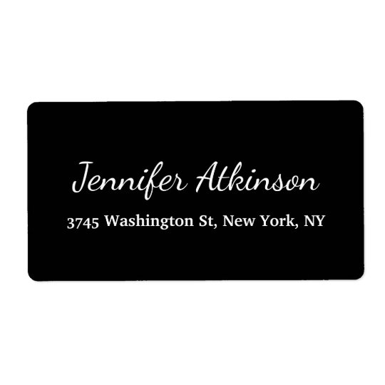 Black Creative Handwriting Plain Simple Label | Zazzle.com