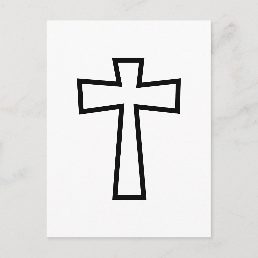 Black Cross Outline Postcard | Zazzle